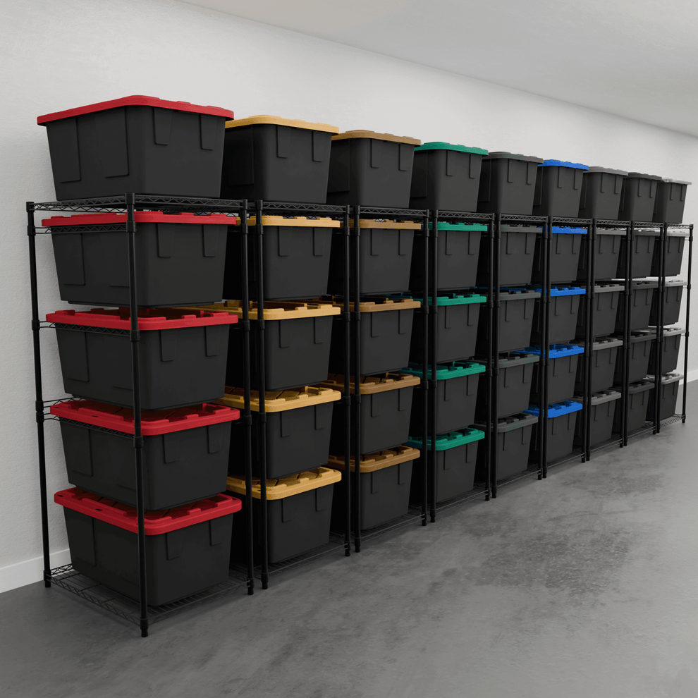 SafeRacks Lockable Storage Bin - 27 Gallon - Set of 5
