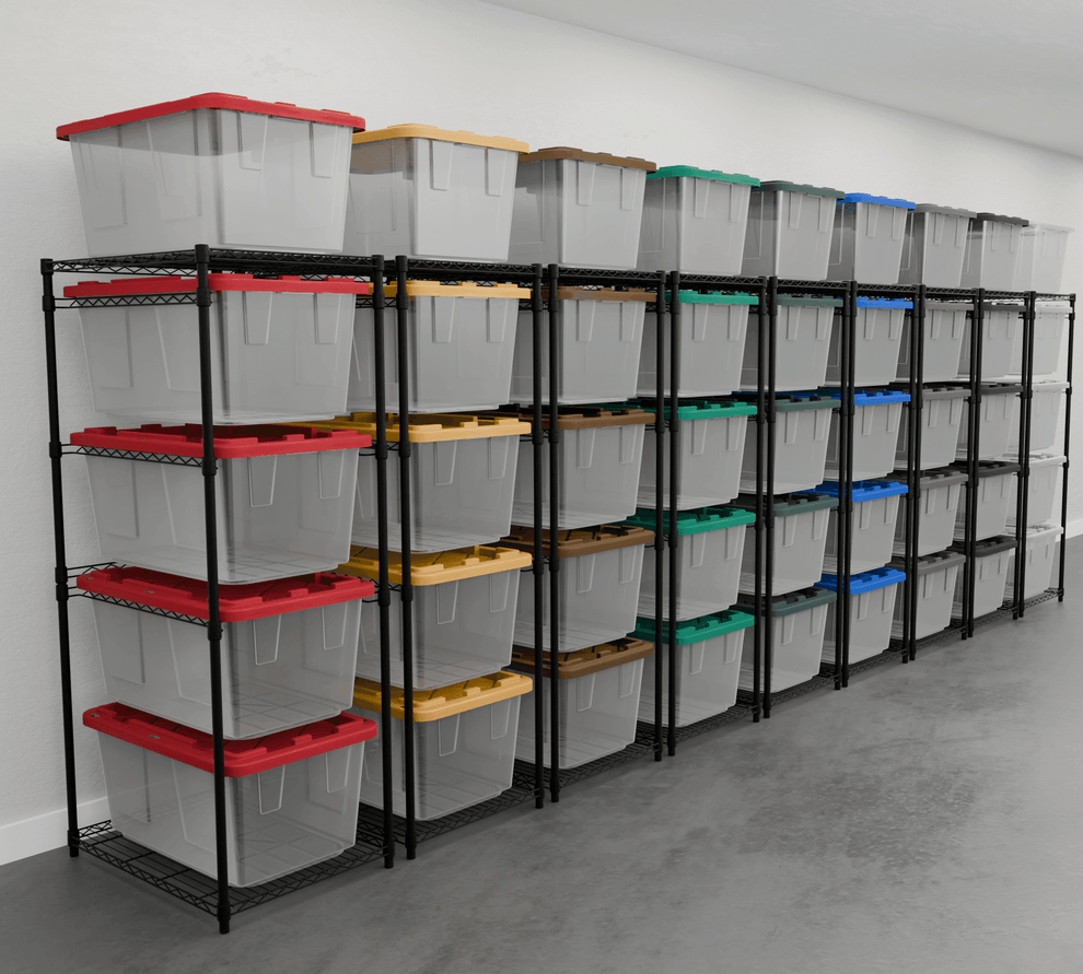 SafeRacks Lockable Storage Bin - 27 Gallon - Set of 5