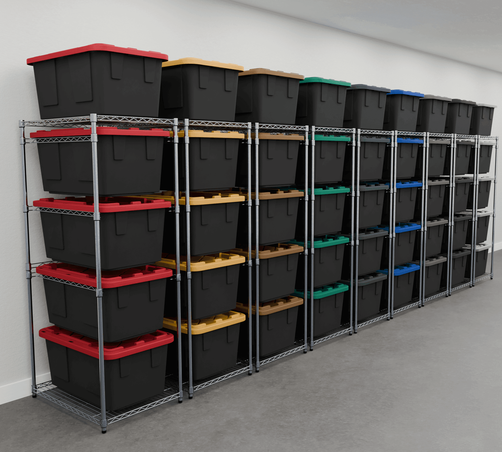 SafeRacks Lockable Storage Bin - 27 Gallon - Set of 5