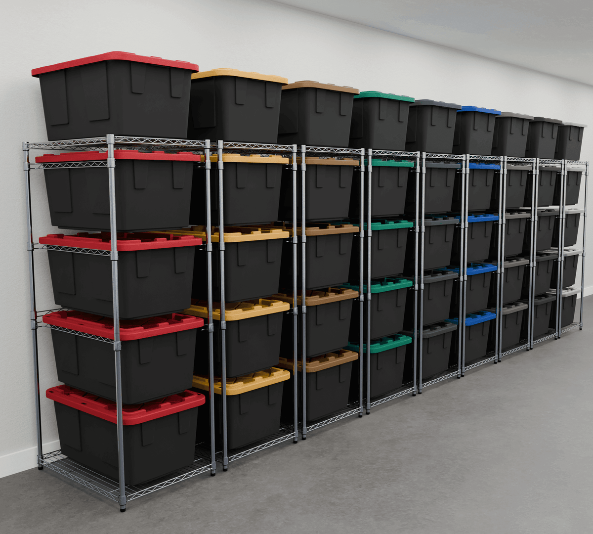 SafeRacks Lockable Storage Bin - 27 Gallon - Set of 5