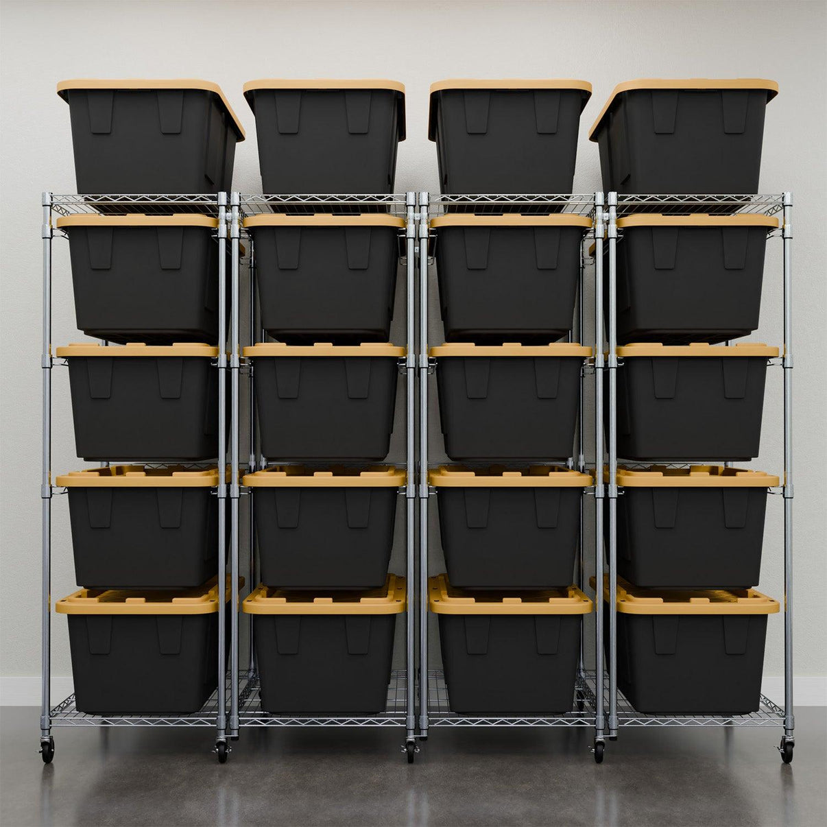 Bin Storage Rack Expansion Kit with Wheels - Safely Connect Bin Rack ...