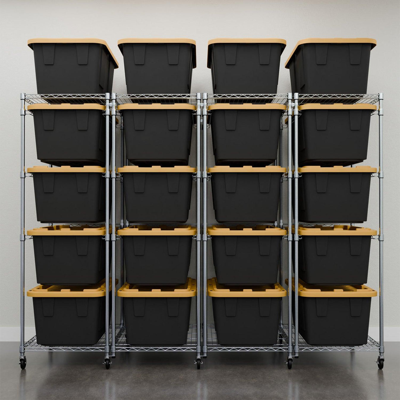 Bin Storage Rack Expansion Kit with Wheels - Safely Connect Bin Rack ...