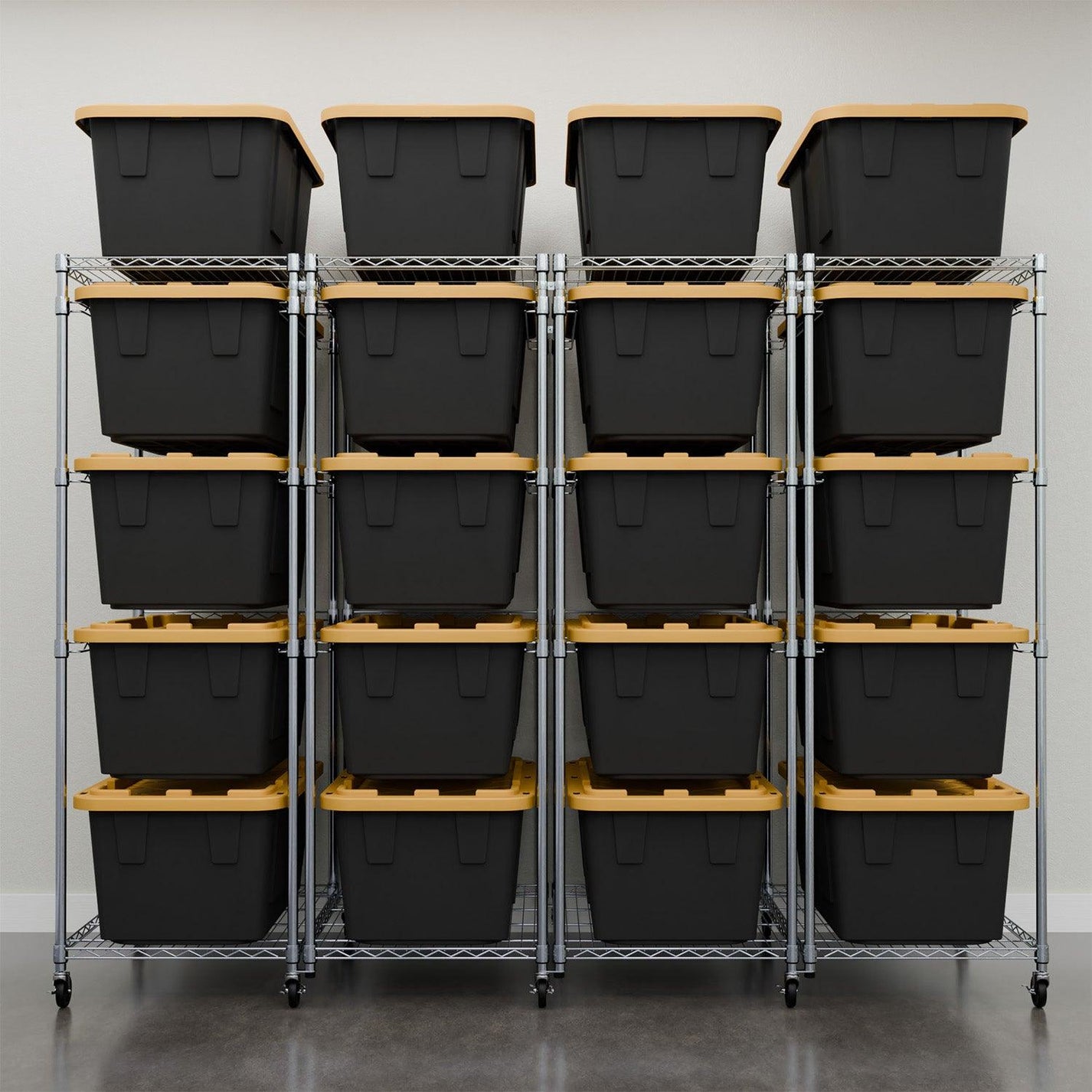 Bin Storage Rack Expansion Kit with Wheels - Safely Connect Bin Rack ...