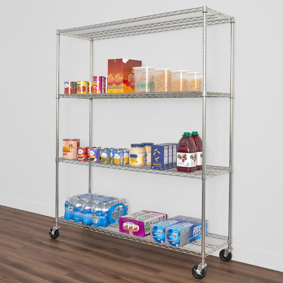 SafeRacks 18" x 60" x 72" 4-Tier Wire Rack for Garage & Kitchen